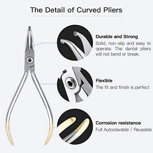 Dental Curved How Pliers, Orthodontic Position Angled Appliance Plier Wire Bending Instrument for Dentist, Multi-Purpose Lip Arches Bending Pliers Holding Arch Wires Plier