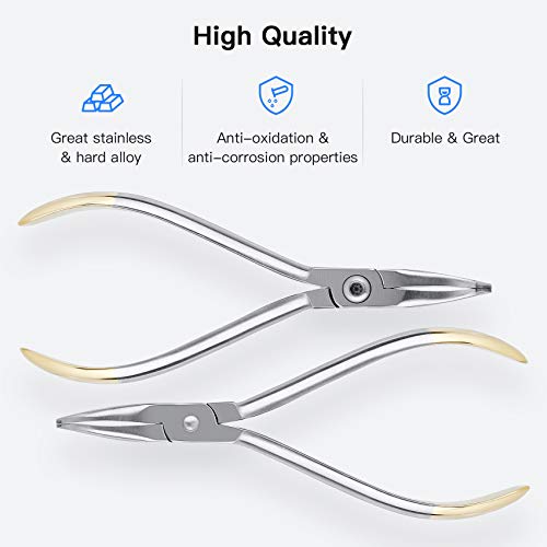 Dental Curved How Pliers, Orthodontic Position Angled Appliance Plier Wire Bending Instrument for Dentist, Multi-Purpose Lip Arches Bending Pliers Holding Arch Wires Plier