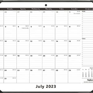 Nekmit Large Desk Calendar 2023-2024 with Black Desk Pad, 22"x17" desktop Calendar, Runs From July 2023 - December 2024 for Home or Office