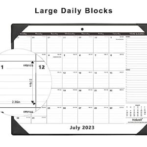 Nekmit Large Desk Calendar 2023-2024 with Black Desk Pad, 22"x17" desktop Calendar, Runs From July 2023 - December 2024 for Home or Office