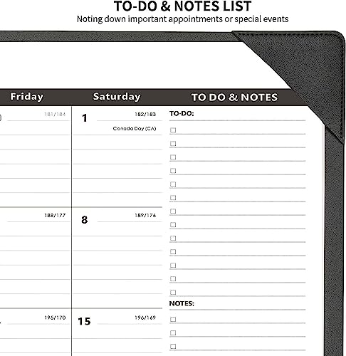 Nekmit Large Desk Calendar 2023-2024 with Black Desk Pad, 22"x17" desktop Calendar, Runs From July 2023 - December 2024 for Home or Office