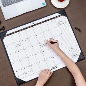 Nekmit Large Desk Calendar 2023-2024 with Black Desk Pad, 22"x17" desktop Calendar, Runs From July 2023 - December 2024 for Home or Office