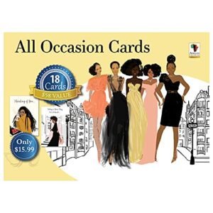 african american expressions - all occasion boxed cards assortment #11 sister friends (box of 18 cards, 5" x 7") aoab-740