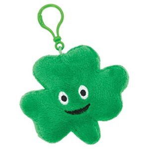 amscan st. patrick's day shamrock green plush keychain | 4" x 4.5" | 1 pc.