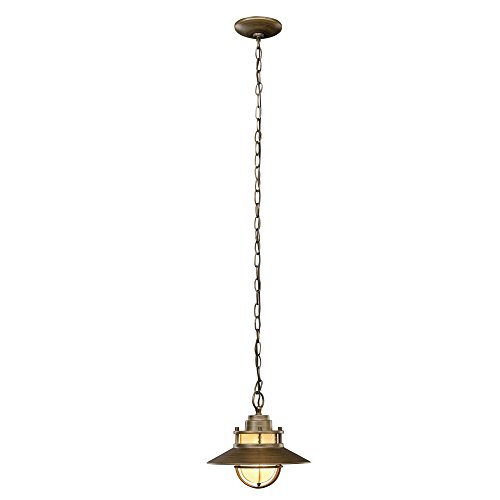 Liam 1-Light Outdoor Pendant, Bronze, Brushed Finish, White Frosted Glass Shade,44244