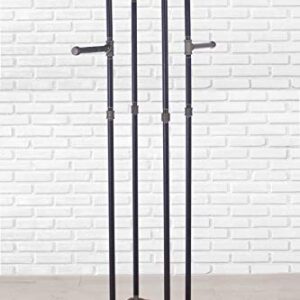 Industrial Pipe and Wood Clothes Rack 4-Way, Garment Rack, Clothing Rack, Closet Organizer, Clothing Storage and Display