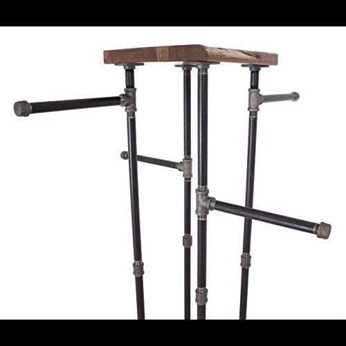 Industrial Pipe and Wood Clothes Rack 4-Way, Garment Rack, Clothing Rack, Closet Organizer, Clothing Storage and Display