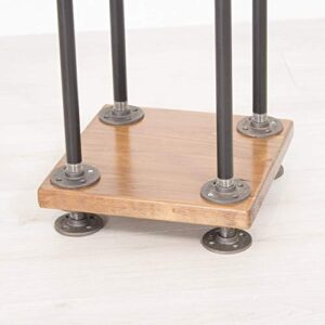 Industrial Pipe and Wood Clothes Rack 4-Way, Garment Rack, Clothing Rack, Closet Organizer, Clothing Storage and Display