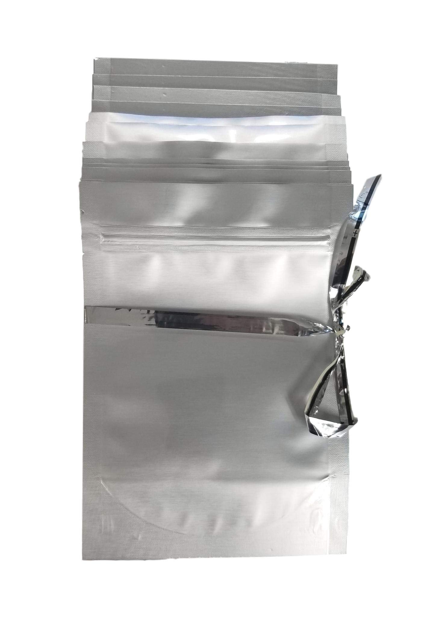 Resealable Stand Up Mylar Bags/Pouches - 7.5 Mil 5"x7"x3" - Genuine Aluminum Foil-Lined Gusset Bag for Long Term Food, Freeze Drying, Survival Storage Container (50 and 100) (50)