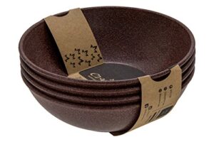 evo sustainable goods salad bowl set, 35 oz, dark brown