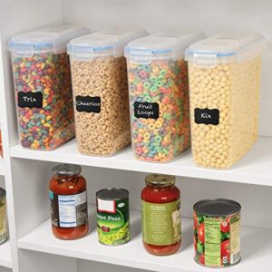 Cereal Container Storage Set - 100% Airtight Food Storage Containers, 18 Labels and Pen, Great for Flour - BPA Free Dispenser Keepers (135.2oz) 4PC - Shazo