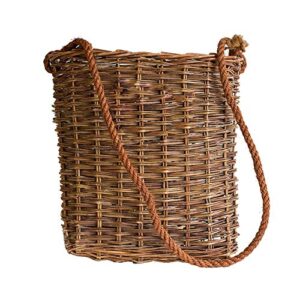 imffse handmade wicker woven flower basket home door letter collection basket wall hanging wall retro old rack without plants,s