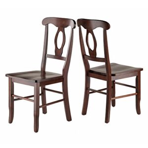 Winsome Wood Inglewood 3-PC Set Table w/ 2 Key Hole Back Chairs Dining, Walnut