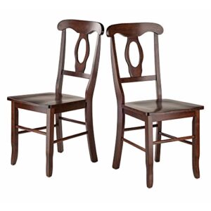 Winsome Wood Inglewood 3-PC Set Table w/ 2 Key Hole Back Chairs Dining, Walnut