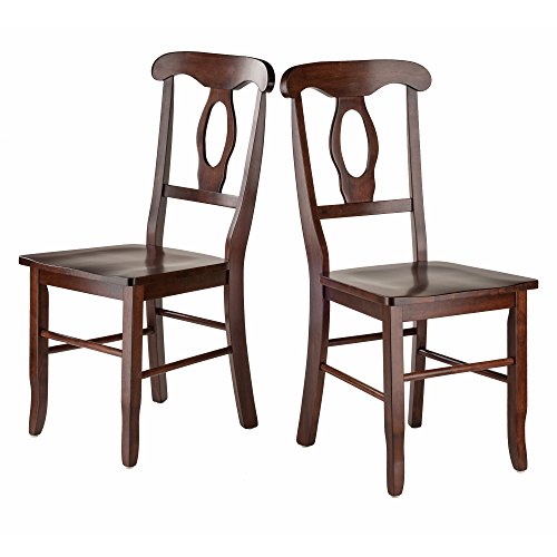 Winsome Wood Inglewood 3-PC Set Table w/ 2 Key Hole Back Chairs Dining, Walnut