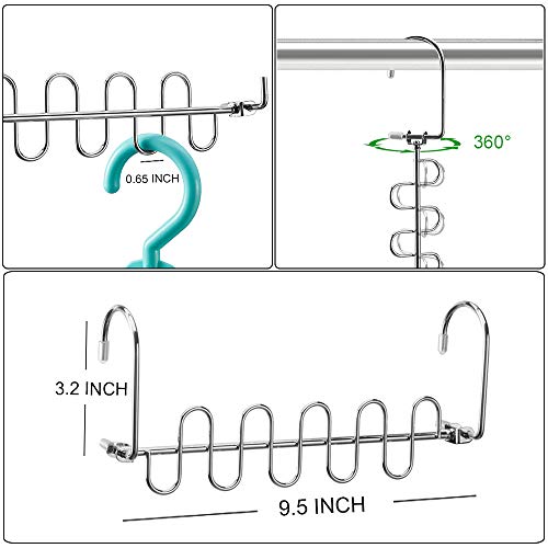 Meetu Magic Cloth Hanger Space Saving Hangers Metal Closet Organizer for Closet Wardrobe Closet Organization Closet System (Pack of 4)