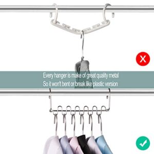 Meetu Magic Cloth Hanger Space Saving Hangers Metal Closet Organizer for Closet Wardrobe Closet Organization Closet System (Pack of 4)