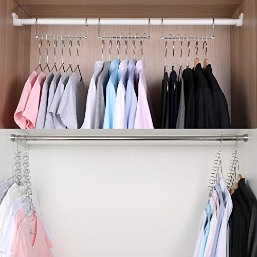 Meetu Magic Cloth Hanger Space Saving Hangers Metal Closet Organizer for Closet Wardrobe Closet Organization Closet System (Pack of 4)