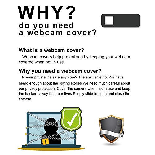 Webcam Cover Slider, Laptop Camera Cover 0.02in Ultra-Thin fits Echo Spot Smartphones Tablets Macbooks Computers Desktops with Strong Adhensive, Protecting Privacy and Securtiy