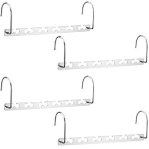 meetu space saving hangers metal clothes hangers 6x2 slots magic hanger cascading hanger updated hook design closet organizer hanger (pack of 4)