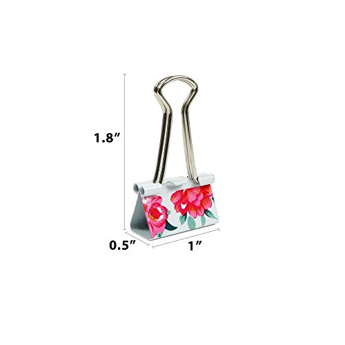 Cute Decorative Binder Clips - Best for Home and Office - Binds and Keeps Stack of Papers Fastened - Organize Papers Beautifully, Neat and in a Fun Way - Medium Size 1" - 32 Pack - Makes A Great Gift