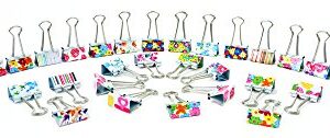 Cute Decorative Binder Clips - Best for Home and Office - Binds and Keeps Stack of Papers Fastened - Organize Papers Beautifully, Neat and in a Fun Way - Medium Size 1" - 32 Pack - Makes A Great Gift