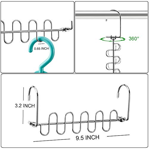 Meetu Closet Organizer 9.5 Inch Cloth Hanger Magic Space Saving Hangers for Closet Wardrobe Closet Organization Closet System (Pack of 8)