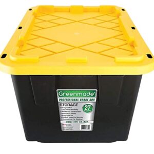 Durabilt 27 Gal. Plastic Storage Tote, Black/Yellow (Set of 4)