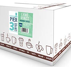 Pier 3 Light Roast Coffee Pods, Compatible with 2.0 K-Cup Brewers, 100 Count