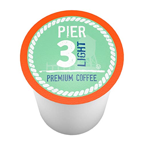 Pier 3 Light Roast Coffee Pods, Compatible with 2.0 K-Cup Brewers, 100 Count