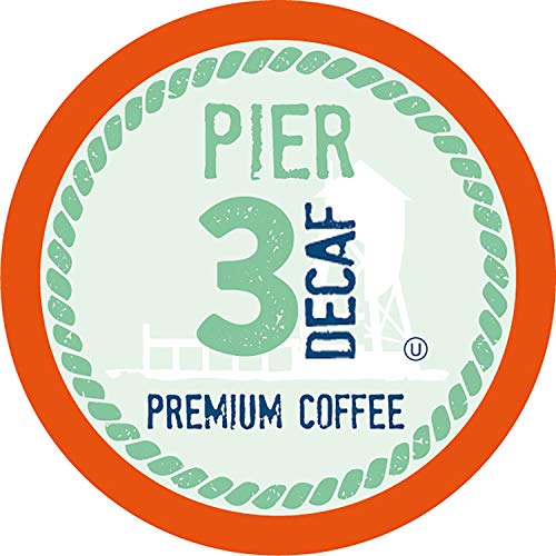 Pier 3 Light Roast Decaf Coffee Pods, Compatible with 2.0 K-Cup Brewers, 40 Count