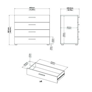 Tvilum Austin 4 Drawer Chest, White