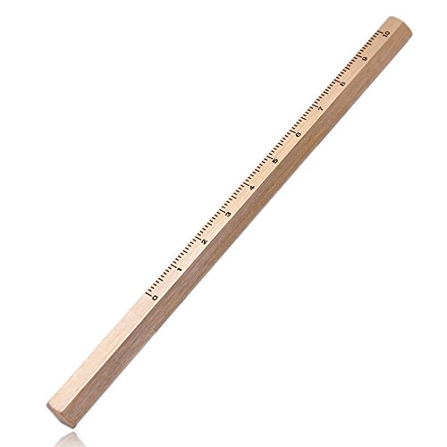 EKLOEN Six-Edge Solid Brass Pen with Centimetre Ruler, EDC Pocket Pen Signature Pen Ballpoint Pen