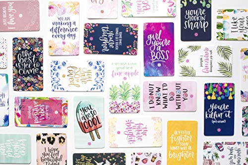 bloom daily planners Encouragement Card Deck - Cute Inspirational Quote Cards - Just Because Cards - Set of Thirty 2" x 3.5" Cards - Assorted Designs