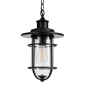 Globe Electric 44232 Turner Outdoor Pendant, Satin Black