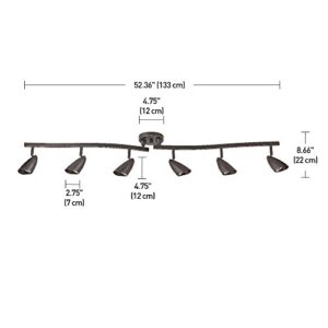 Globe Electric 59376 6-Light Adjustable S-Shape Track Lighting, Bronze Color, Oil Rubbed Finish, Bulbs Included, Track Ceiling Light, Ceiling Light Fixture, Home Improvement, Kitchen, Home Décor