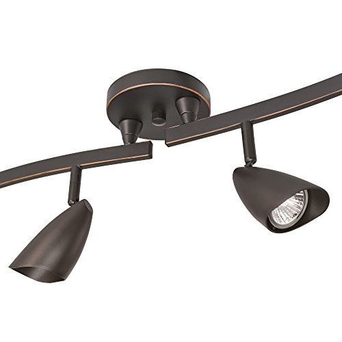 Globe Electric 59376 6-Light Adjustable S-Shape Track Lighting, Bronze Color, Oil Rubbed Finish, Bulbs Included, Track Ceiling Light, Ceiling Light Fixture, Home Improvement, Kitchen, Home Décor