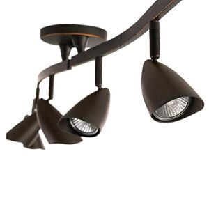 Globe Electric 59376 6-Light Adjustable S-Shape Track Lighting, Bronze Color, Oil Rubbed Finish, Bulbs Included, Track Ceiling Light, Ceiling Light Fixture, Home Improvement, Kitchen, Home Décor