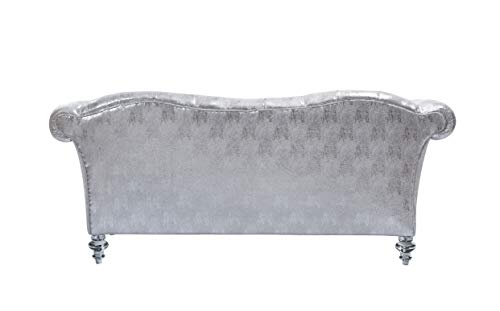 ACME Furniture Dixie Loveseat, Metallic Silver