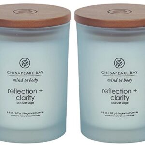 Chesapeake Bay Candle Scented Candles, Reflection + Clarity (Sea Salt Sage), Medium (2-Pack)