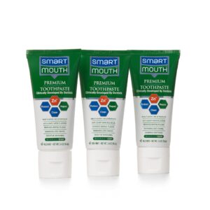 smartmouth premium zinc ion toothpaste, cavity, enamel, and plaque help, mild mint, 3.4 oz, 3 pack