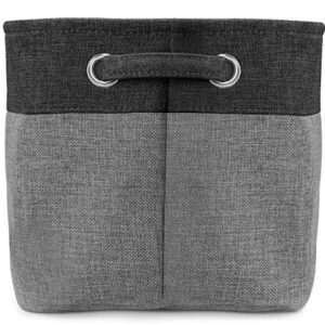 Sorbus Fabric Storage Cubes 15 Inch- Big Sturdy Collapsible Canvas Storage Bins with Dual Handles- Foldable Closet Cubes- Decorative Storage Baskets for Shelves | Home & Office Use- 3 Pack| Grey/Tan