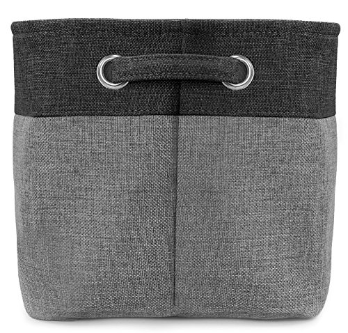 Sorbus Fabric Storage Cubes 15 Inch- Big Sturdy Collapsible Canvas Storage Bins with Dual Handles- Foldable Closet Cubes- Decorative Storage Baskets for Shelves | Home & Office Use- 3 Pack| Grey/Tan