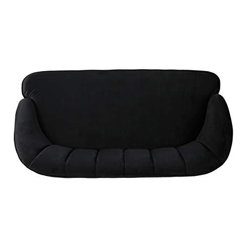 Christopher Knight Home Amaia Modern Velvet Sofa, Black / Walnut