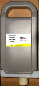 non-oem compatible canon pfi-706y cartridge- yellow