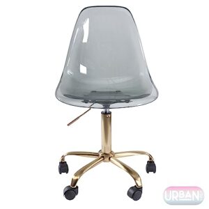 Urban Shop Acrylic Rolling Chair, Black