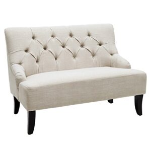 christopher knight home nicole fabric settee, light beige