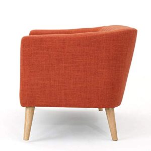 Christopher Knight Home Bridie Mid-Century Modern Loveseat, Muted Orange Fabric