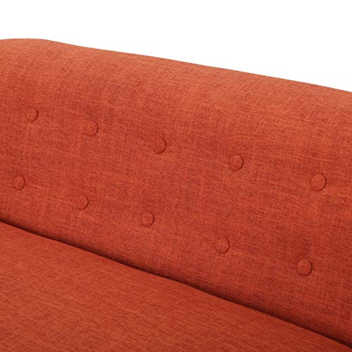 Christopher Knight Home Bridie Mid-Century Modern Loveseat, Muted Orange Fabric