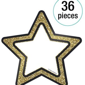 Carson Dellosa – Gold Glitter Stars Colorful Cut-Outs, Classroom Décor, 36 Pieces